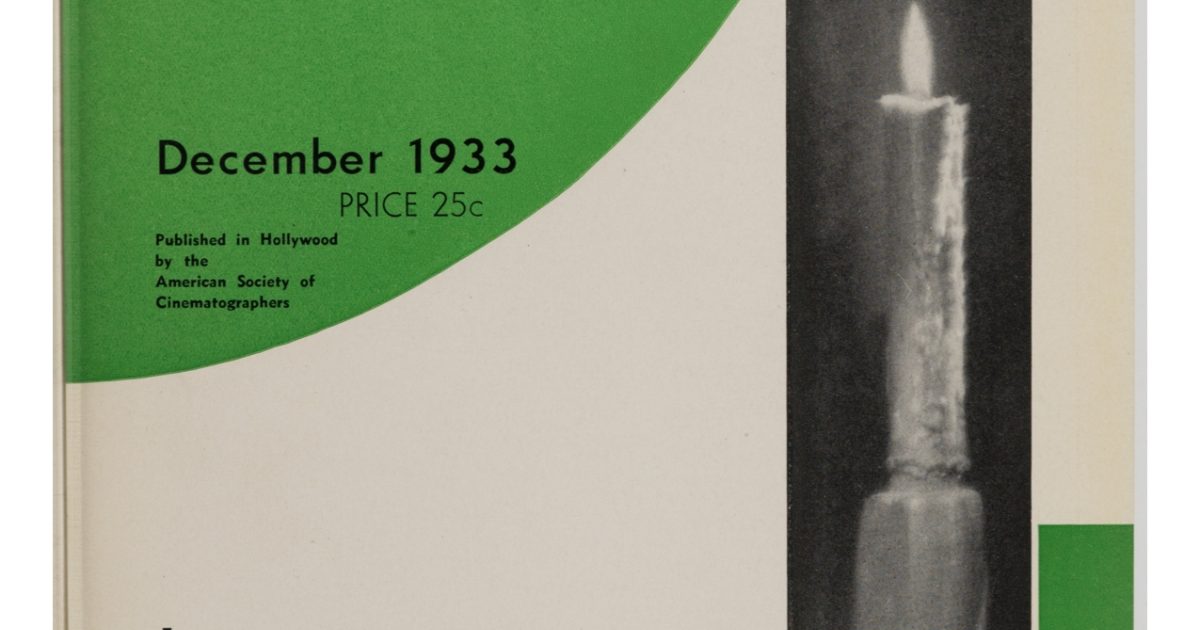 The American Society of Cinematographers | December 1933